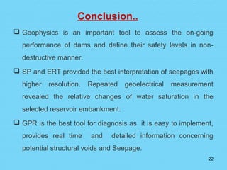 Dam Health assessment using geophysics. | PPT