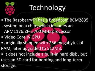 Raspberry pi | PPTX | Operating Systems | Computer Software and ...