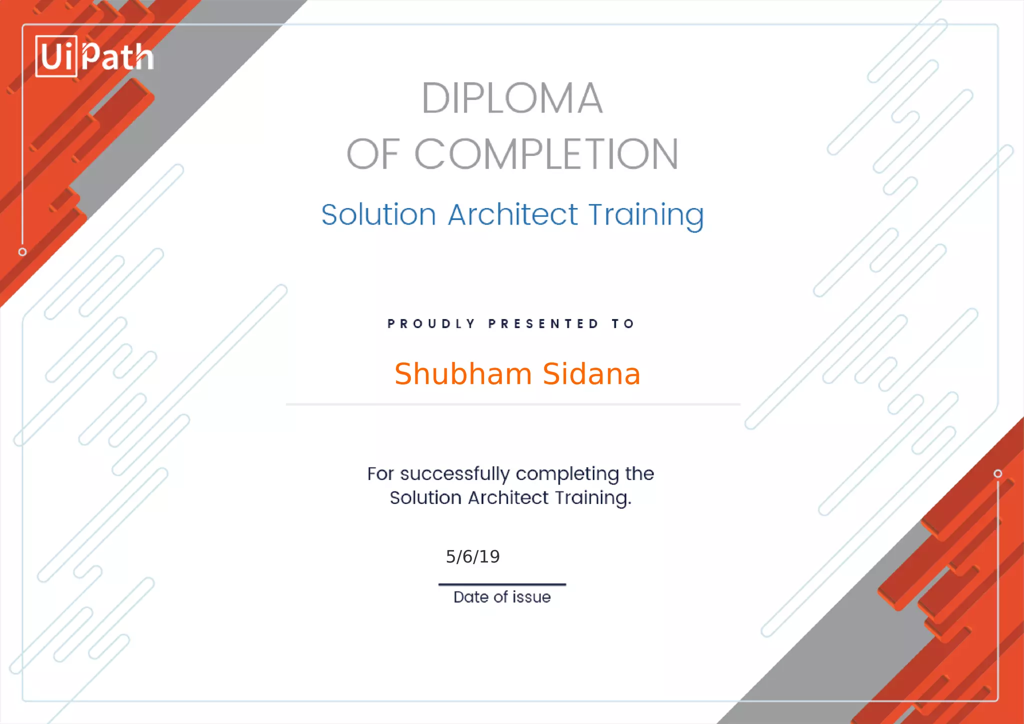 Shubham UiPath Solution Architect Certificate | PPT