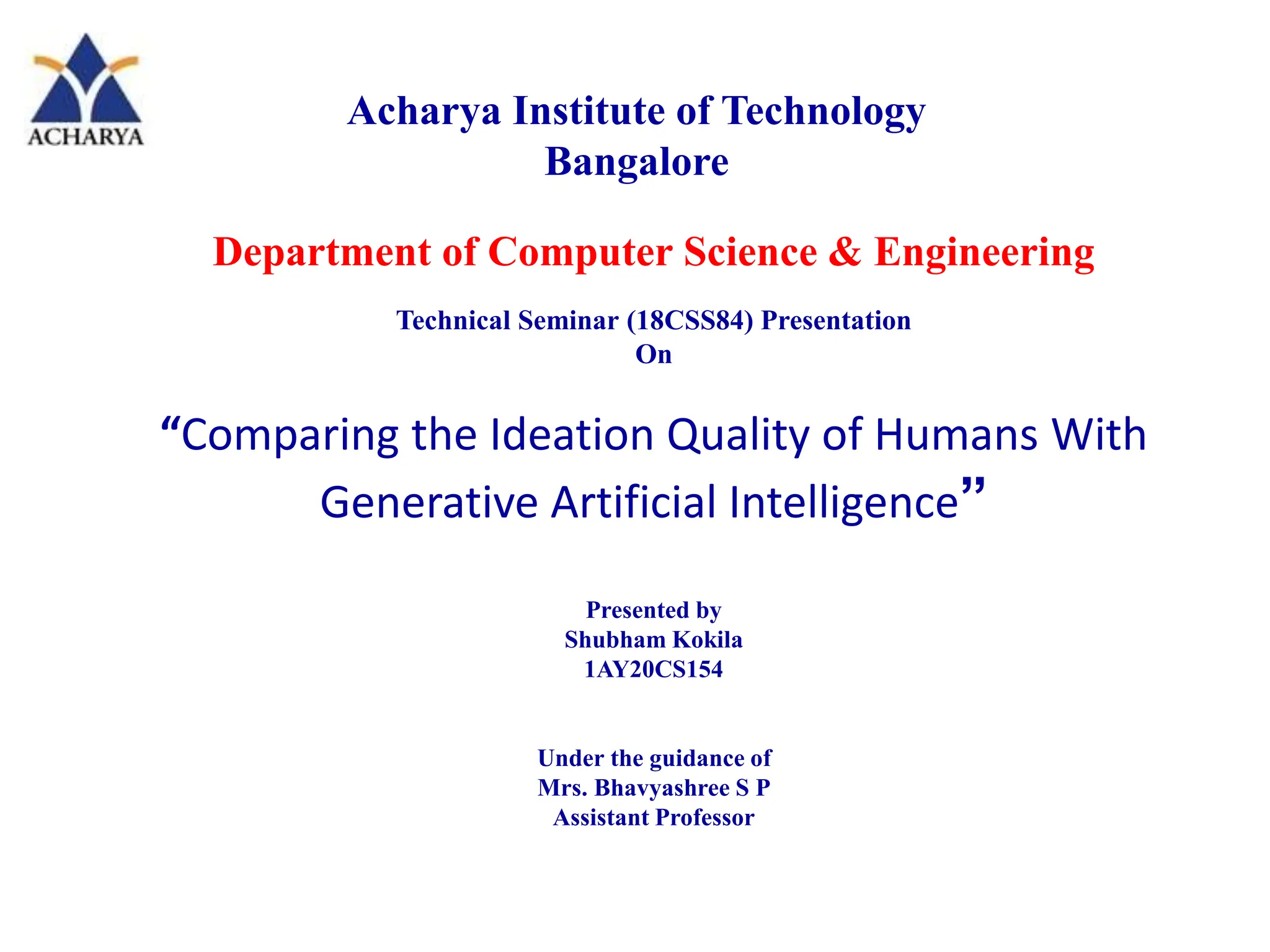 Generative Artificial Intelligence vs Human Intelligence | PPT