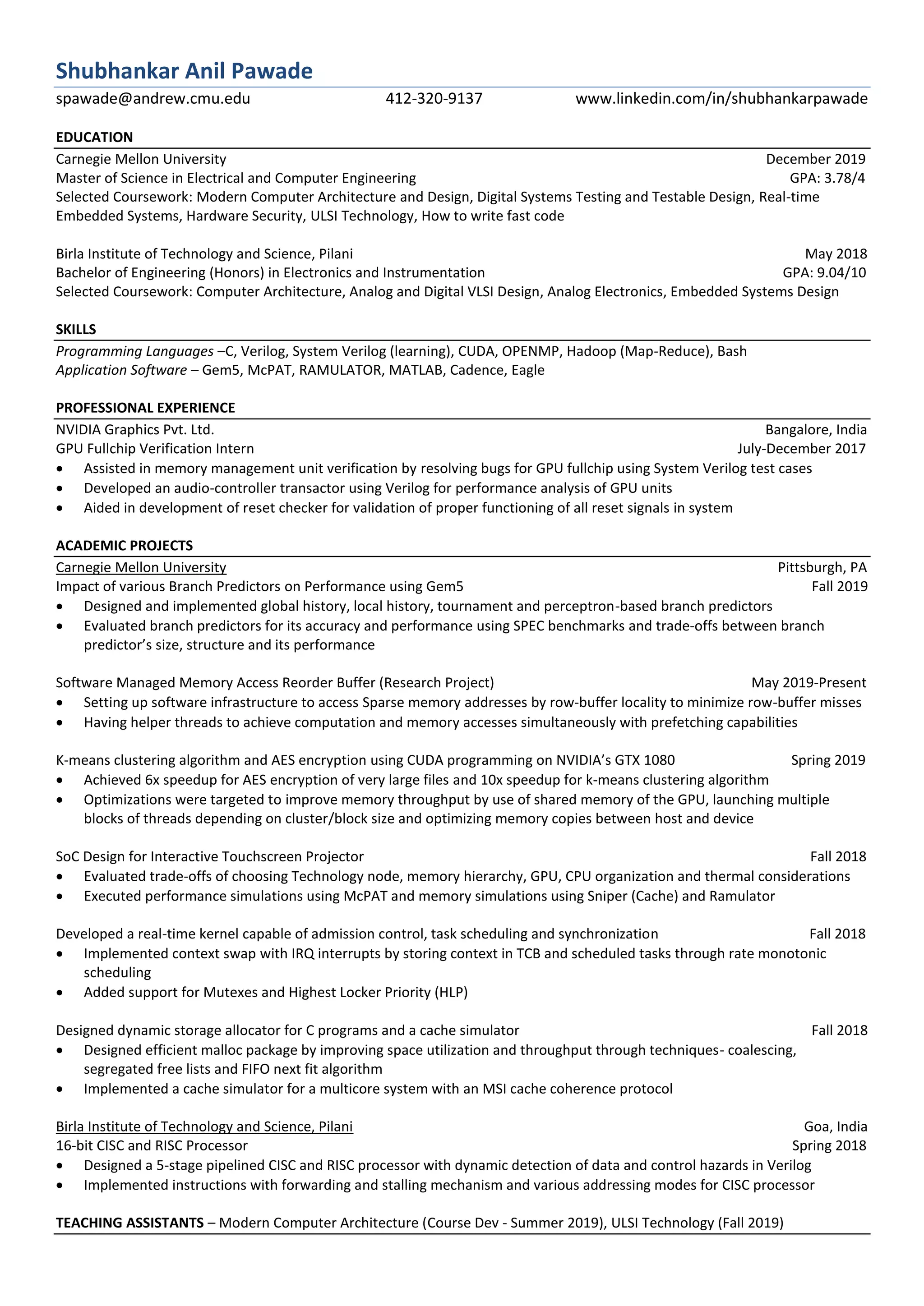 Shubhankar pawade Resume | PDF