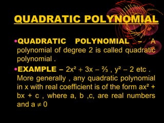 Shubhanshu math project work , polynomial | PPT