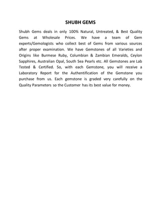 Shubh gems | DOCX