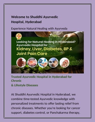 Shuddhi Ayurvedic Hospital, Hyderabad.ppt