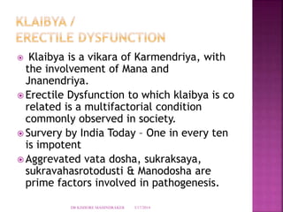 Shukravaha srotas-Role of panchakarma -Dr Kishore Mahindraker | PPTX