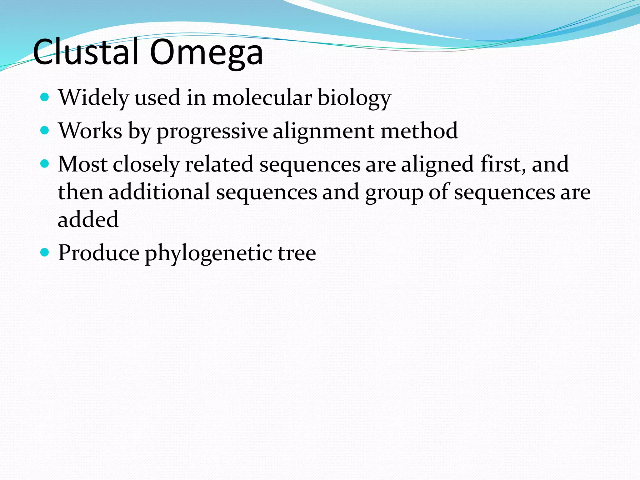 Multiple Alignment Sequence using Clustal Omega/ Shumaila Riaz | PPTX