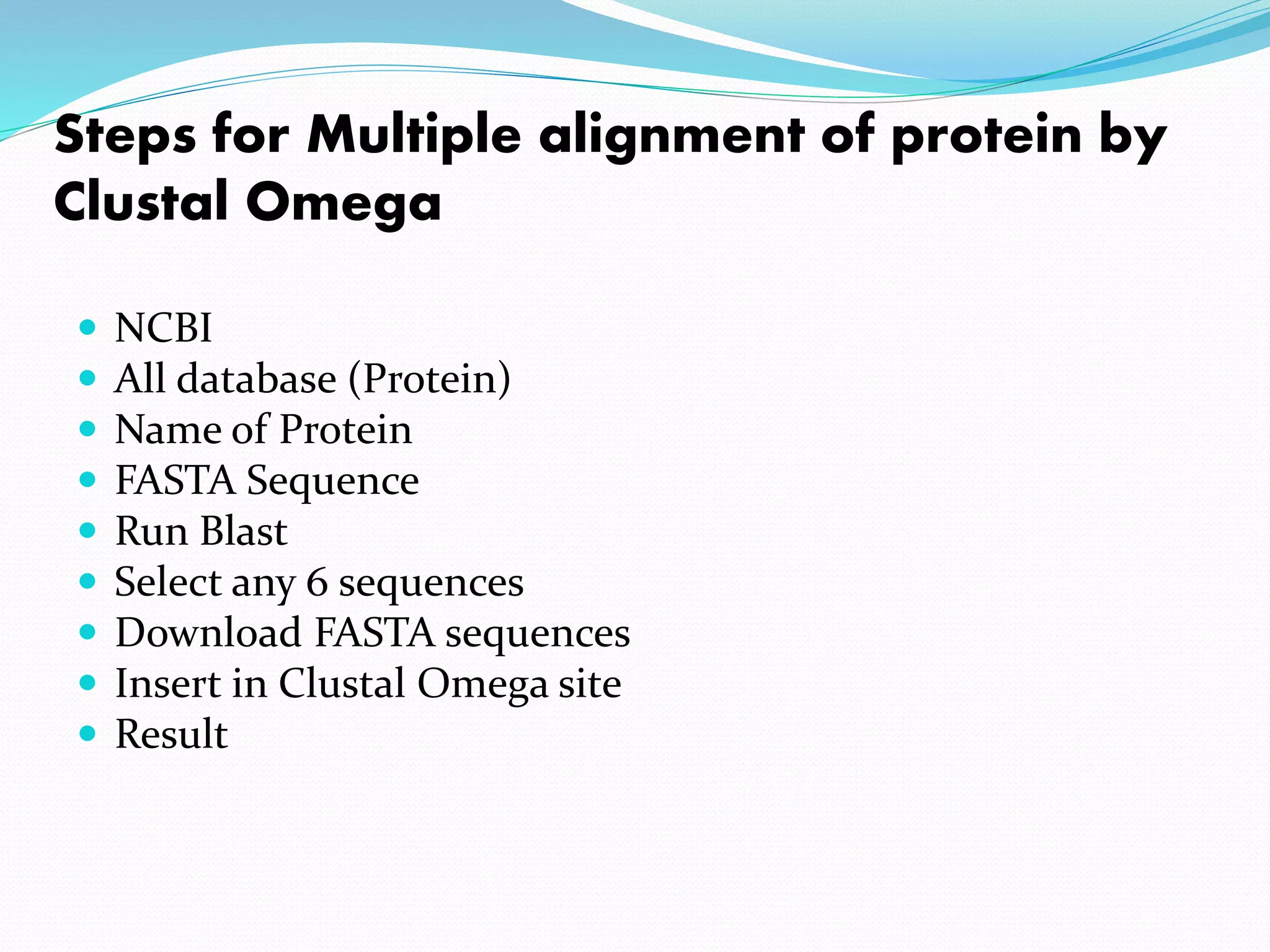 Multiple Alignment Sequence using Clustal Omega/ Shumaila Riaz | PPTX