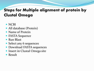 Multiple Alignment Sequence using Clustal Omega/ Shumaila Riaz | PPTX