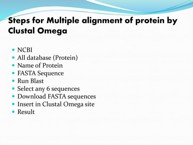 Multiple Alignment Sequence using Clustal Omega/ Shumaila Riaz | PPTX | Genetics | Science