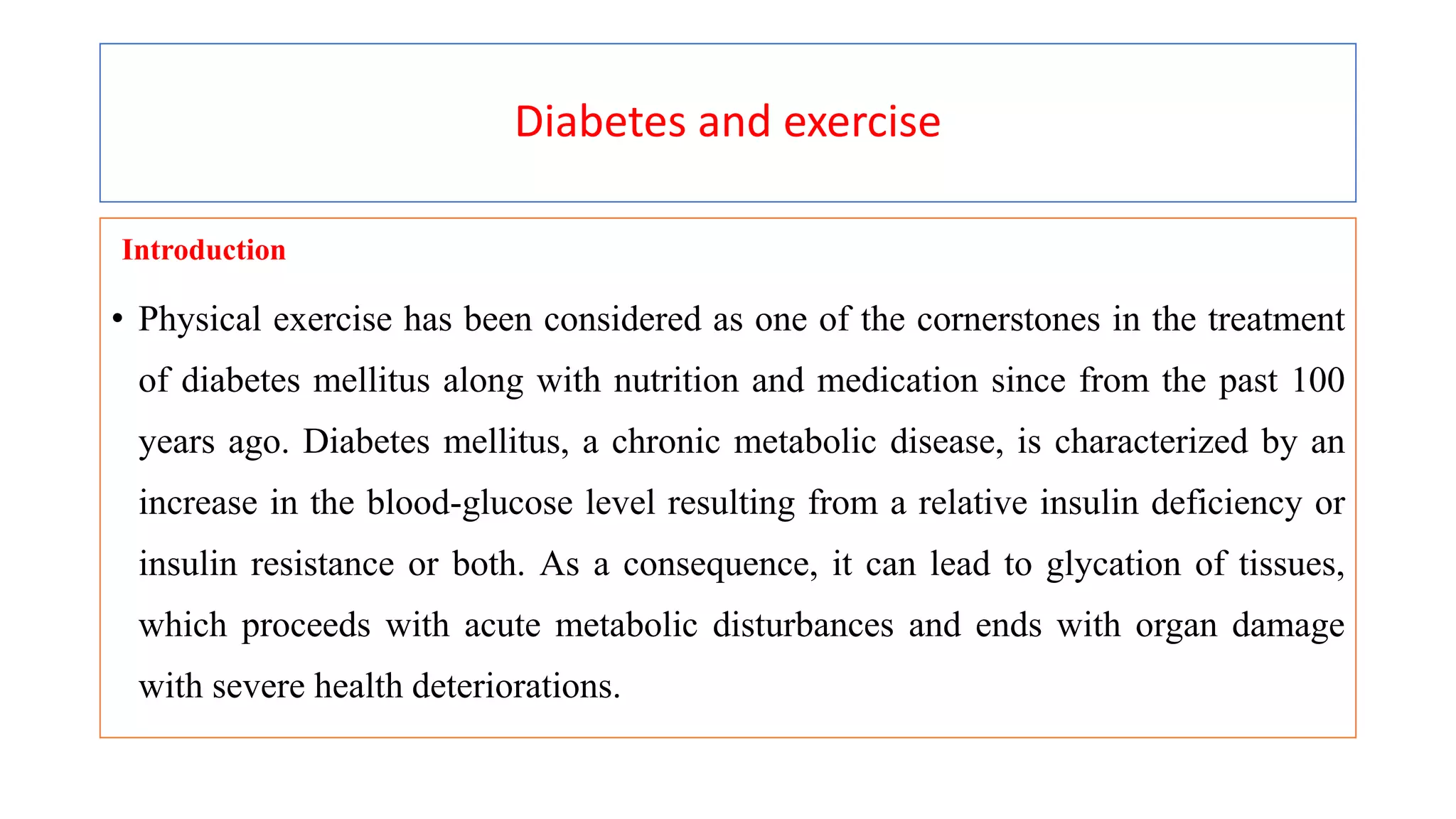 Exercise and diabetes ppt | PPTX
