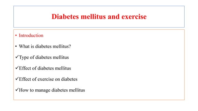 Exercise and diabetes ppt | PPTX