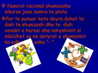 Shumzimi dhe pjestimi i numrave racionl! | PPT