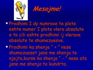 Shumzimi dhe pjestimi i numrave racionl! | PPT