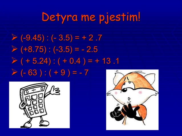 Shumzimi dhe pjestimi i numrave racionl! | PPT