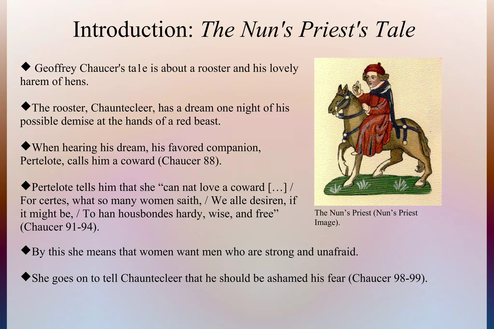 Stephanie Hunter's Nun's Priest's Tale Authentic Assessment | PPT