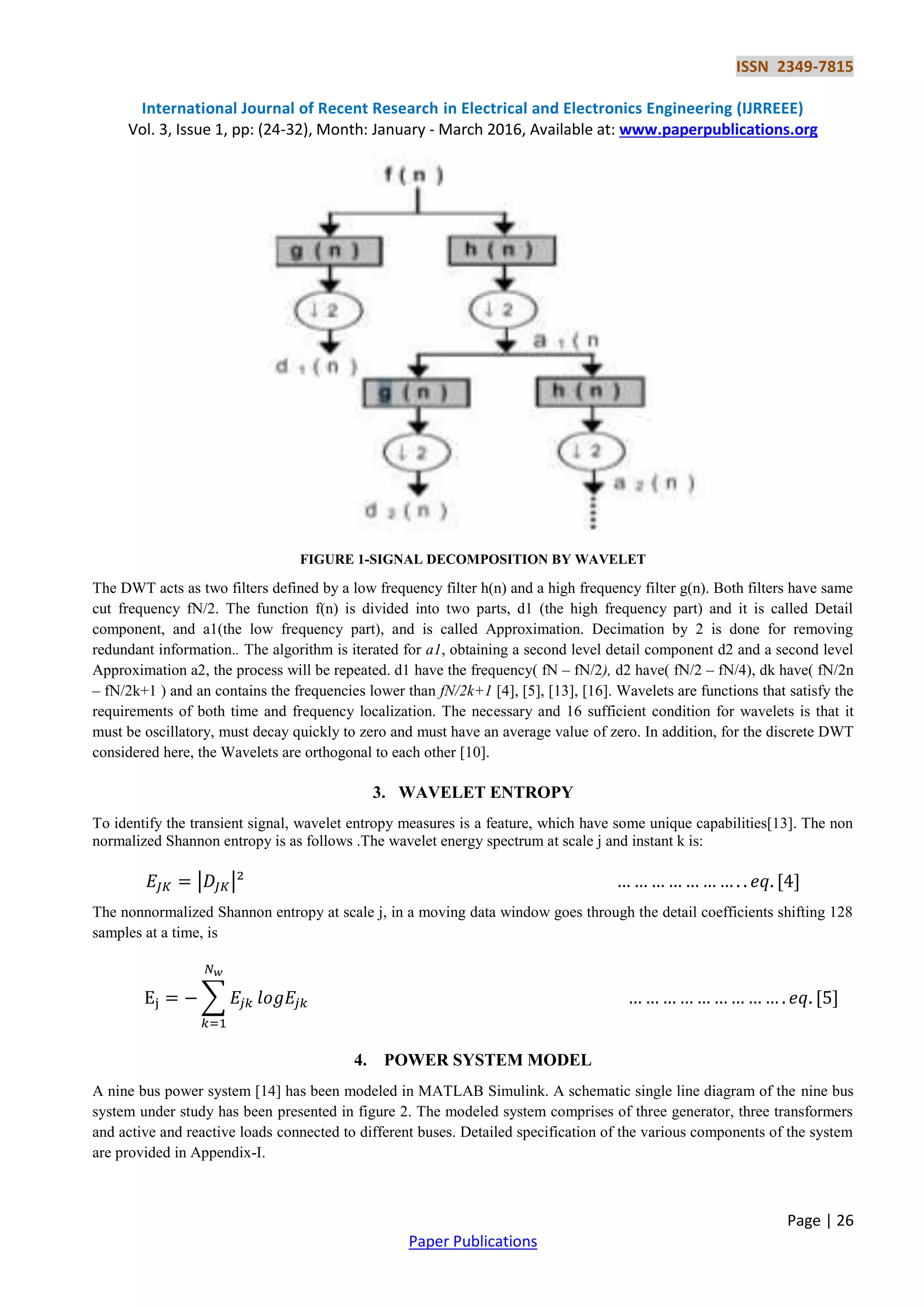 Shunt Faults Detection on Transmission Line by Wavelet | PDF
