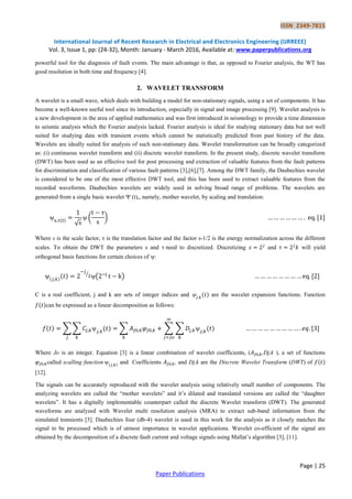 Shunt Faults Detection on Transmission Line by Wavelet | PDF