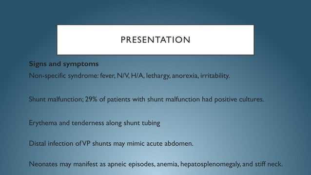 Shunt Infections in Hydrocephalus Patients | PPT