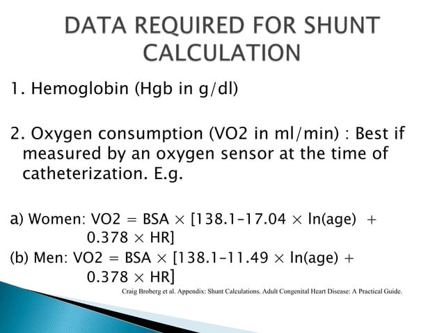 Shunt quantification | PPTX | Heart and Cardiovascular Diseases ...