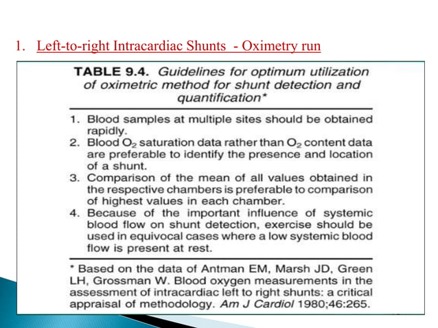 Shunt quantification | PPTX | Heart and Cardiovascular Diseases | Diseases and Conditions