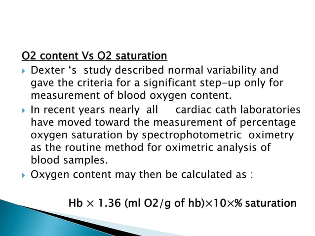 Shunt quantification | PPTX | Heart and Cardiovascular Diseases | Diseases and Conditions
