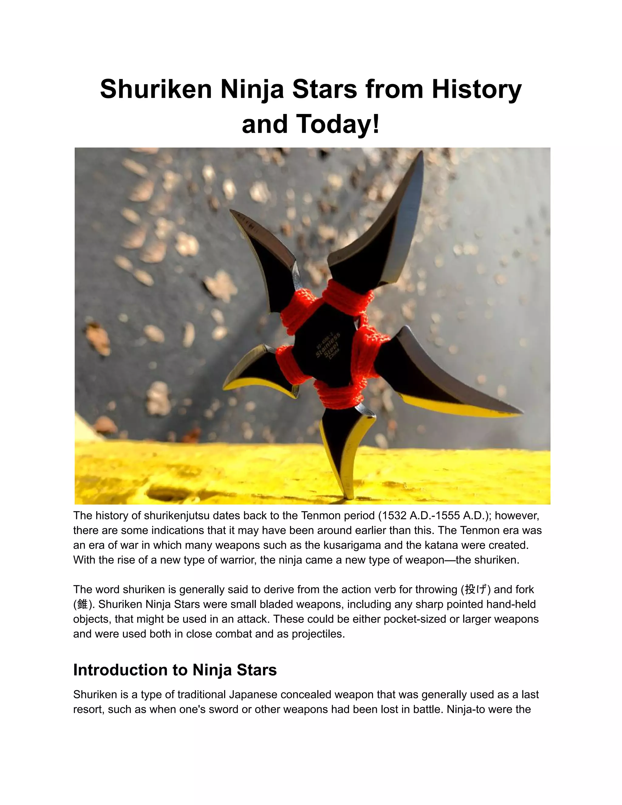 Shuriken Ninja Stars from History and Today! | PDF