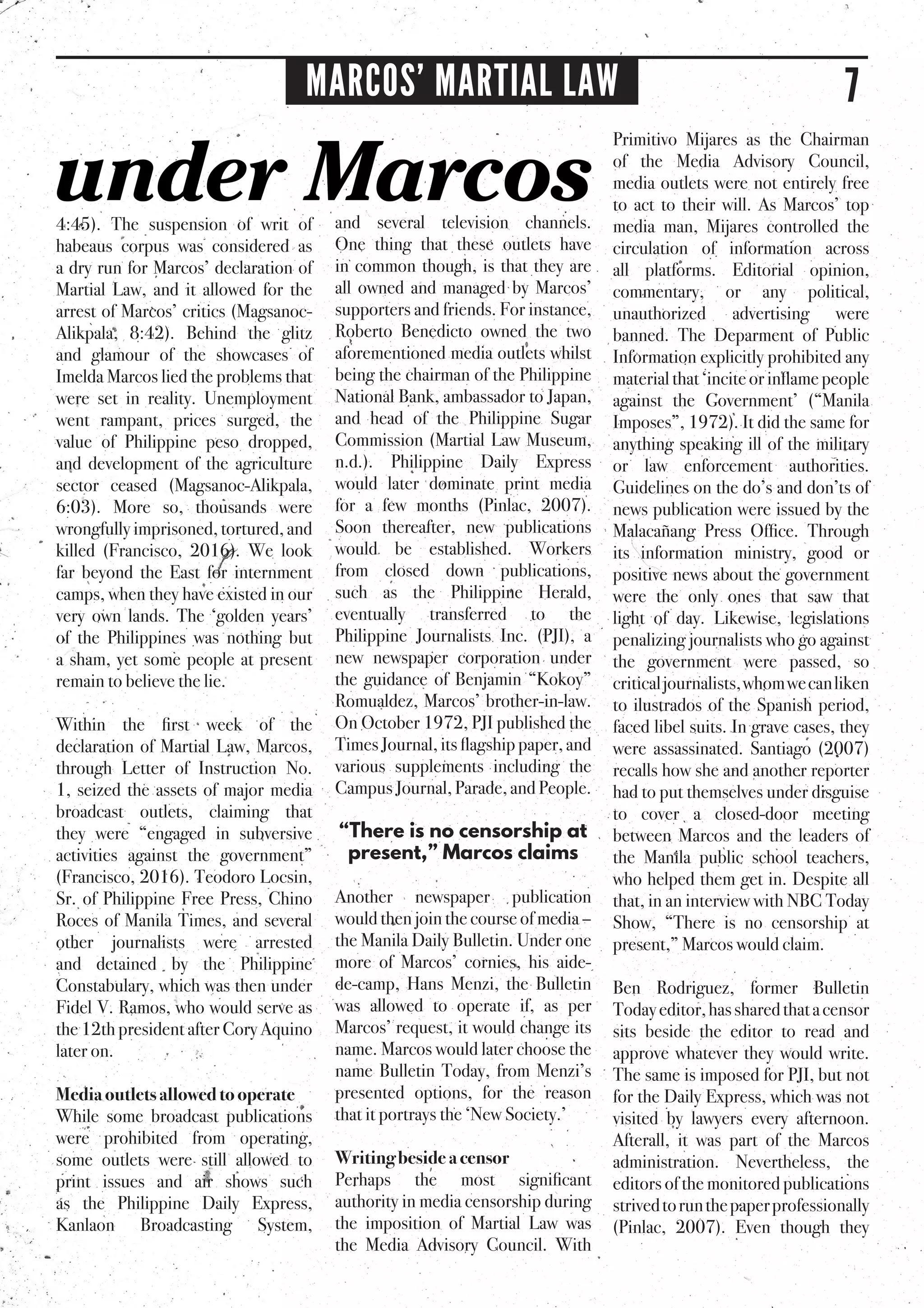 Shush! Philippine Media Censorship Throughout the Years | PDF