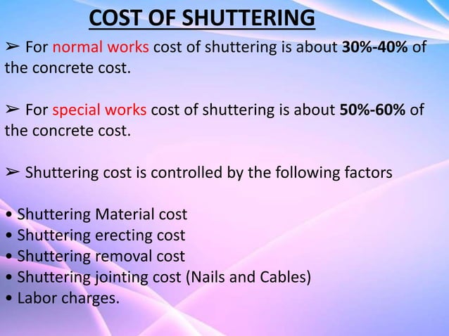 Shuttering PPT.pptx | Woodworking | Arts and Crafts