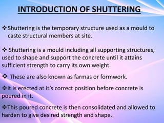 Shuttering PPT.pptx | Woodworking | Arts and Crafts