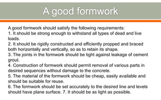 Shuttering (Formwork) | PPTX