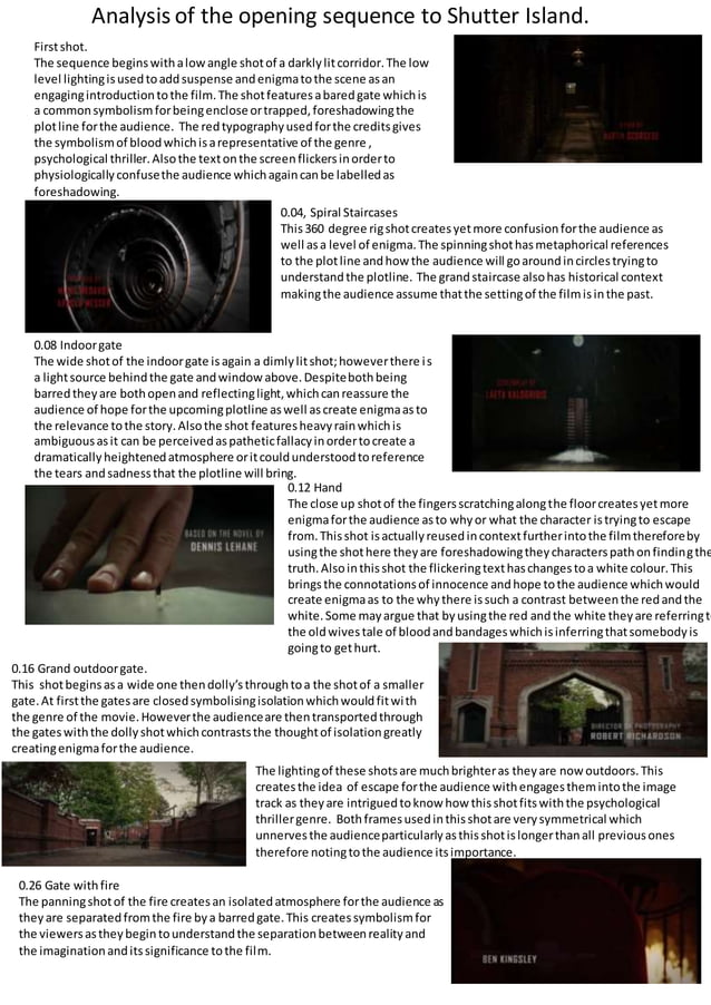 Shutter island analysis of the opening sequence | PDF