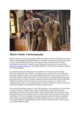 Leonardo Dicaprio Shutter Island Shower