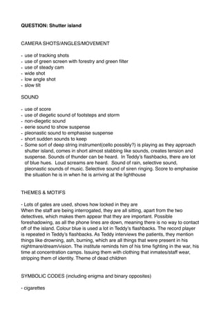 Shutter island notes | PDF