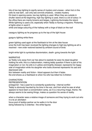 Shutter island notes 1 | PDF