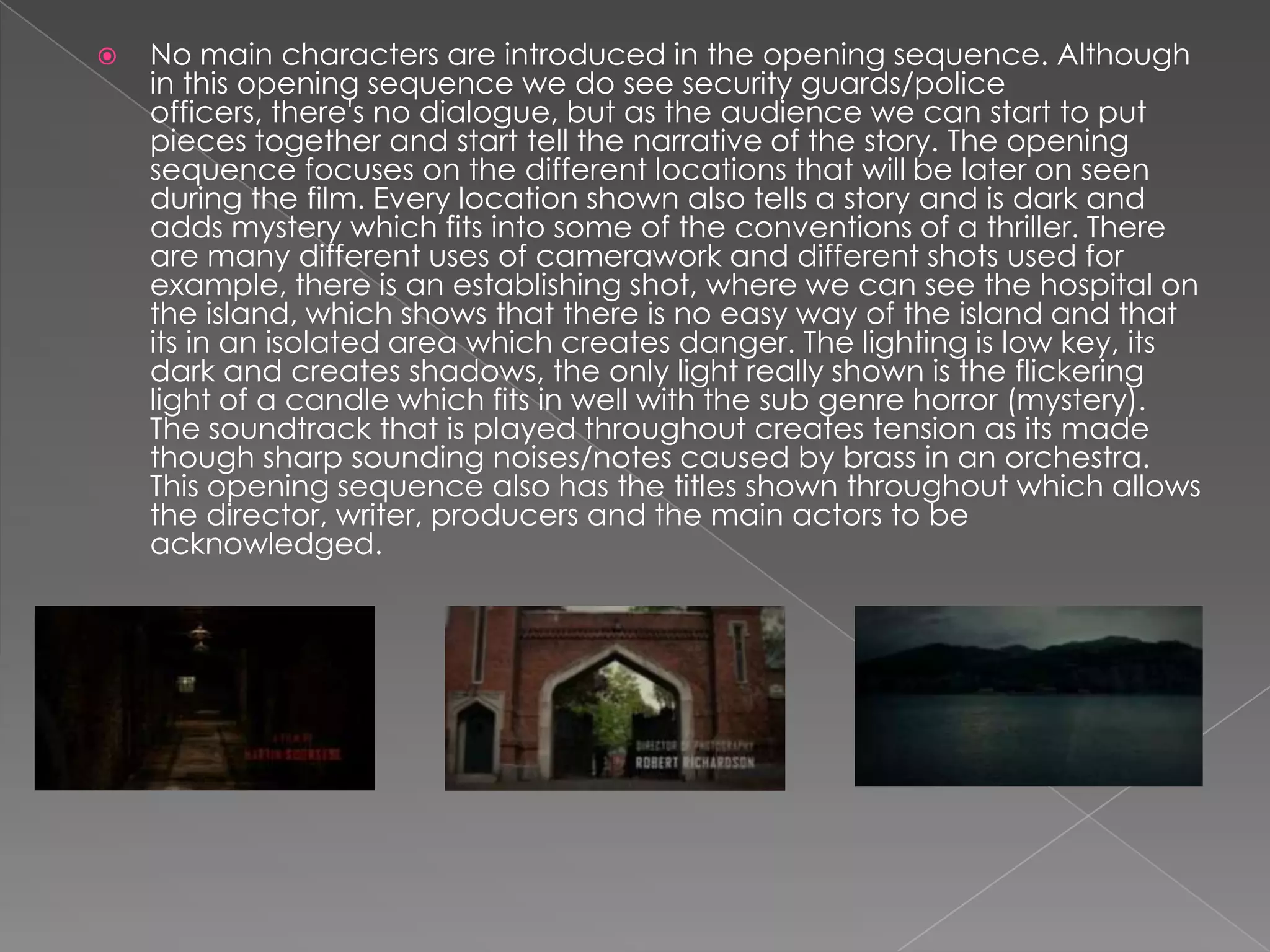 Shutter island opening sequence analysis | PPTX