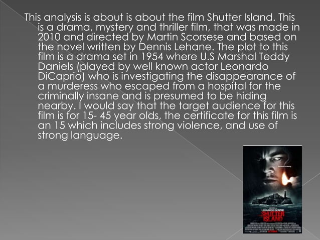 Shutter island opening sequence analysis | PPTX