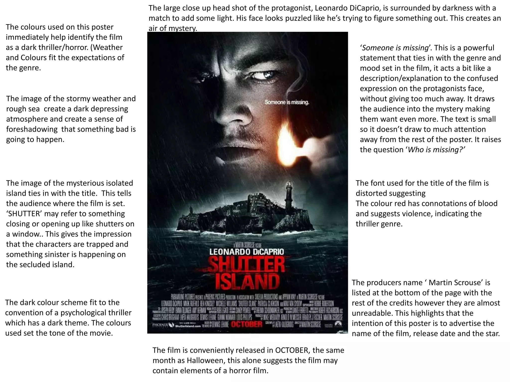 Psychological Thrillers Poster Analysis | PPTX