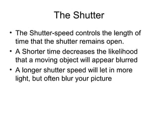 DIGITAL CAMERA SHUTTER SPEED | PPT