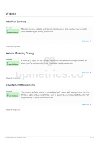 Photography business plan example | PDF