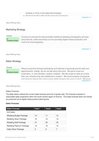 Photography business plan example | PDF