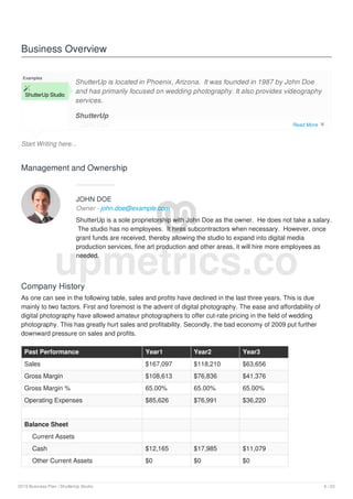 Photography business plan example | PDF