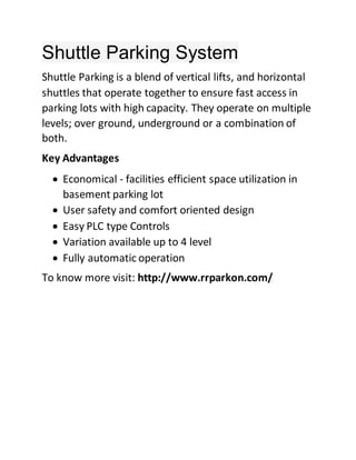 Shuttle parking system | DOCX