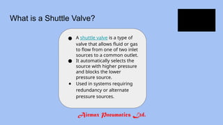 Shuttle Valve: A Comprehensive Guide to Its Function, Types, and ...