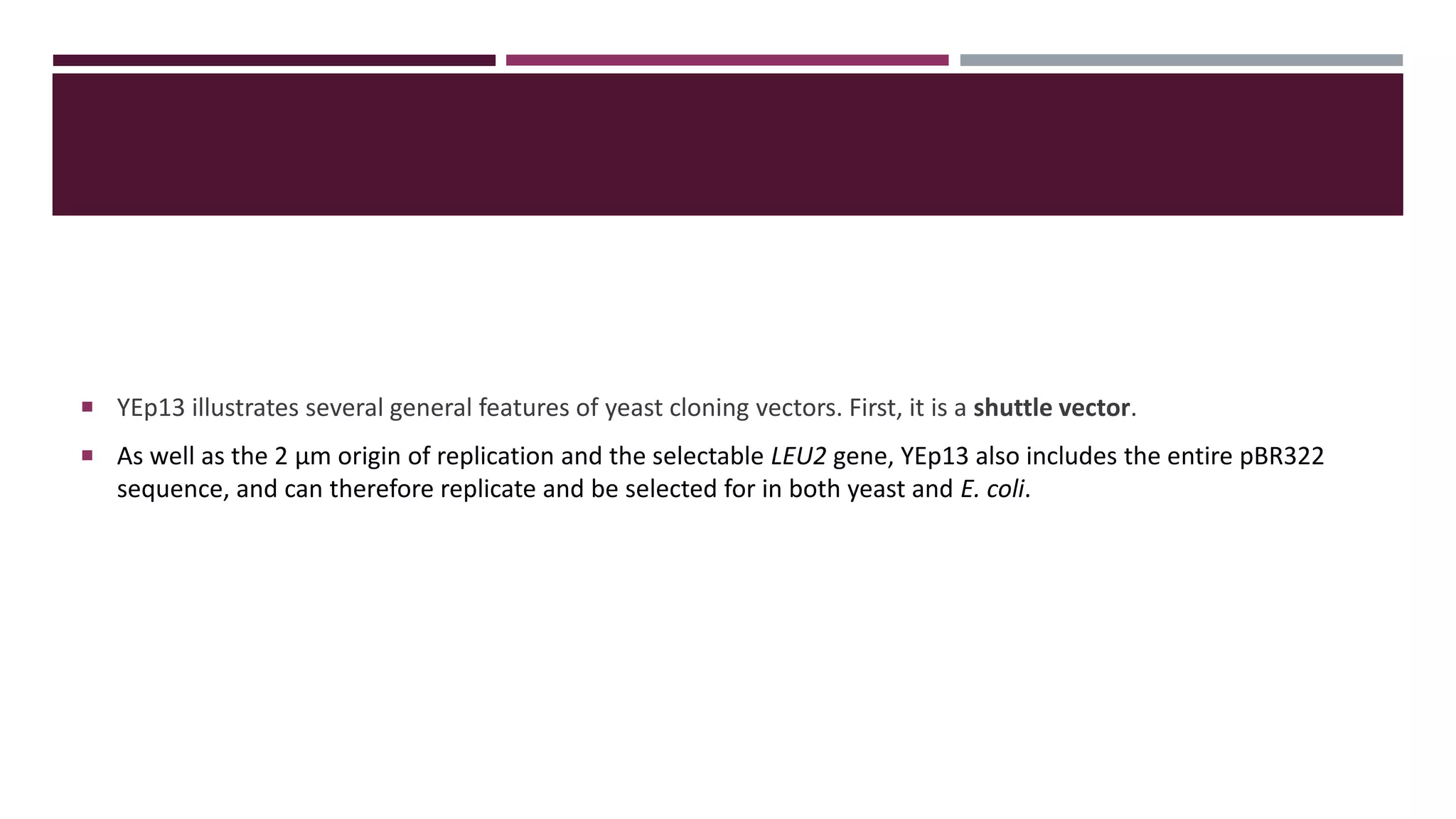 Shuttle vector - a plasmid vector used in rDNA technology. | PPTX
