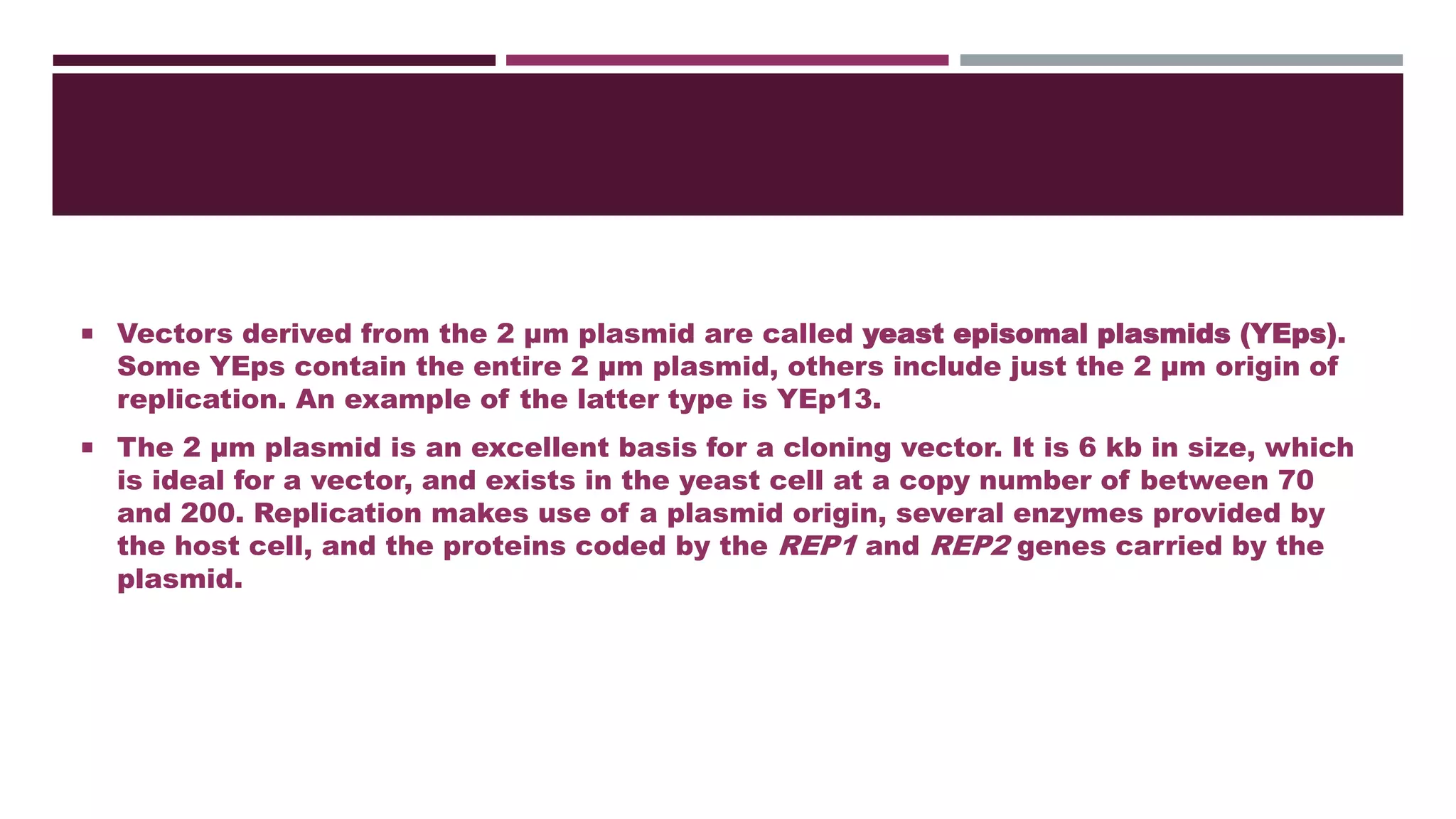Shuttle vector - a plasmid vector used in rDNA technology. | PPTX