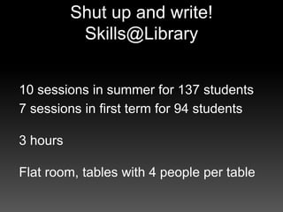 'Shut up and write!' Making academic writing social | PPTX