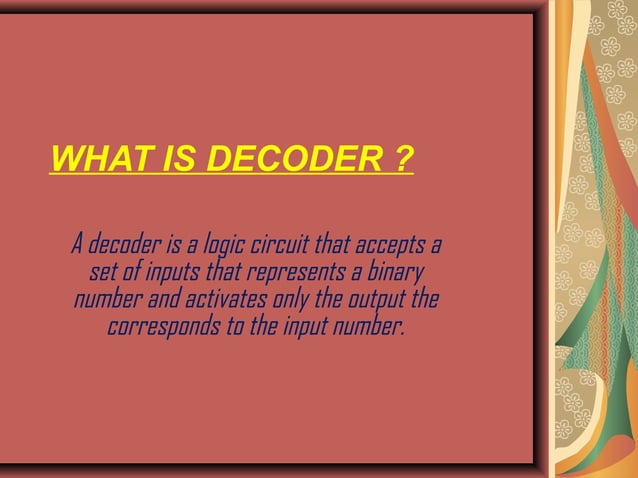 Decoder | PPT | Free Download