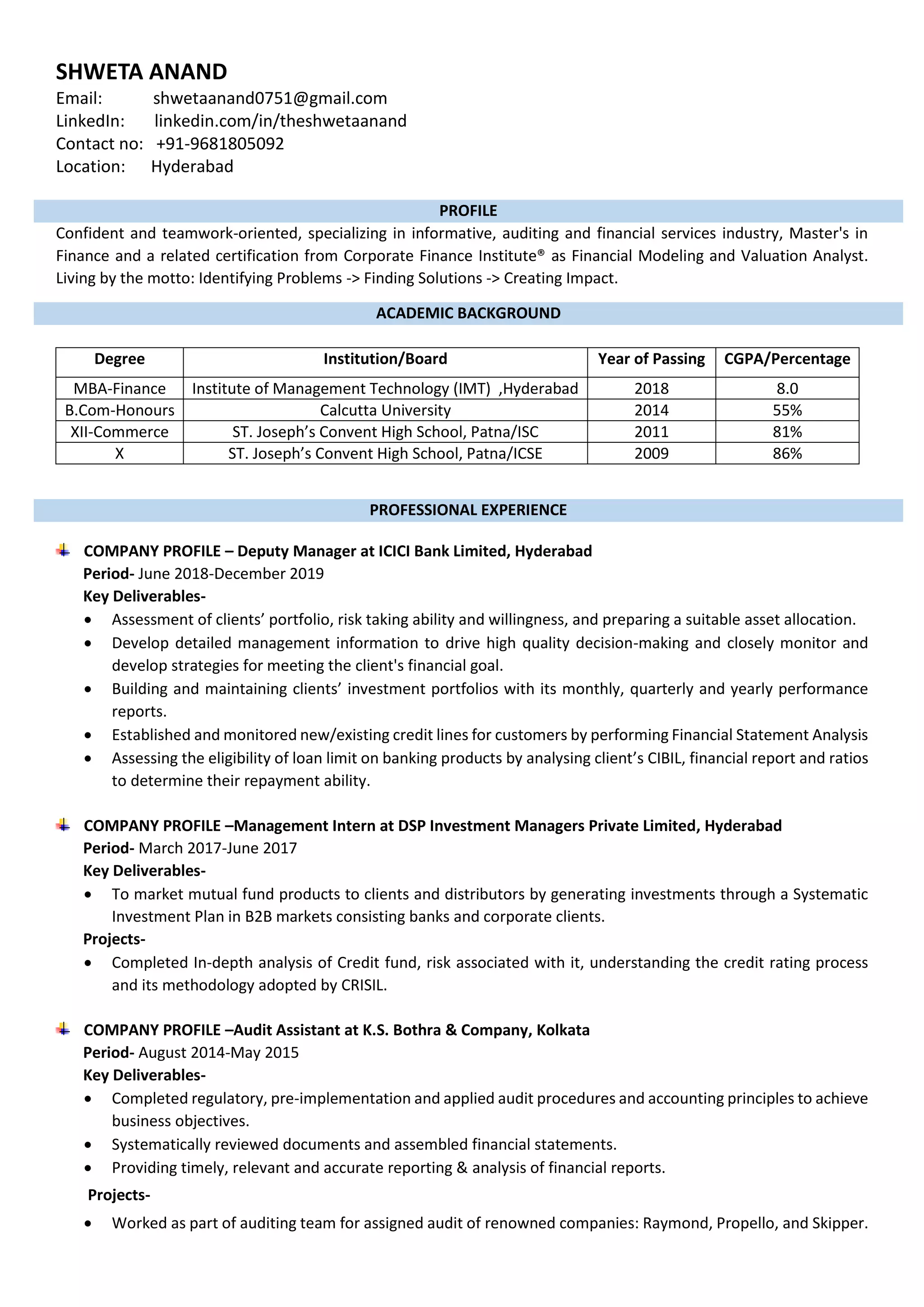 Resume-Shweta Anand | PDF | Free Download
