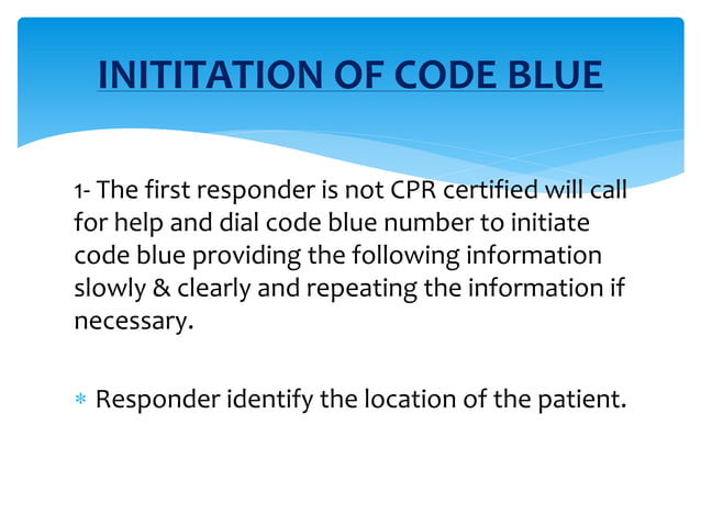 Shweta code blue | PPTX | First Aid | Injuries