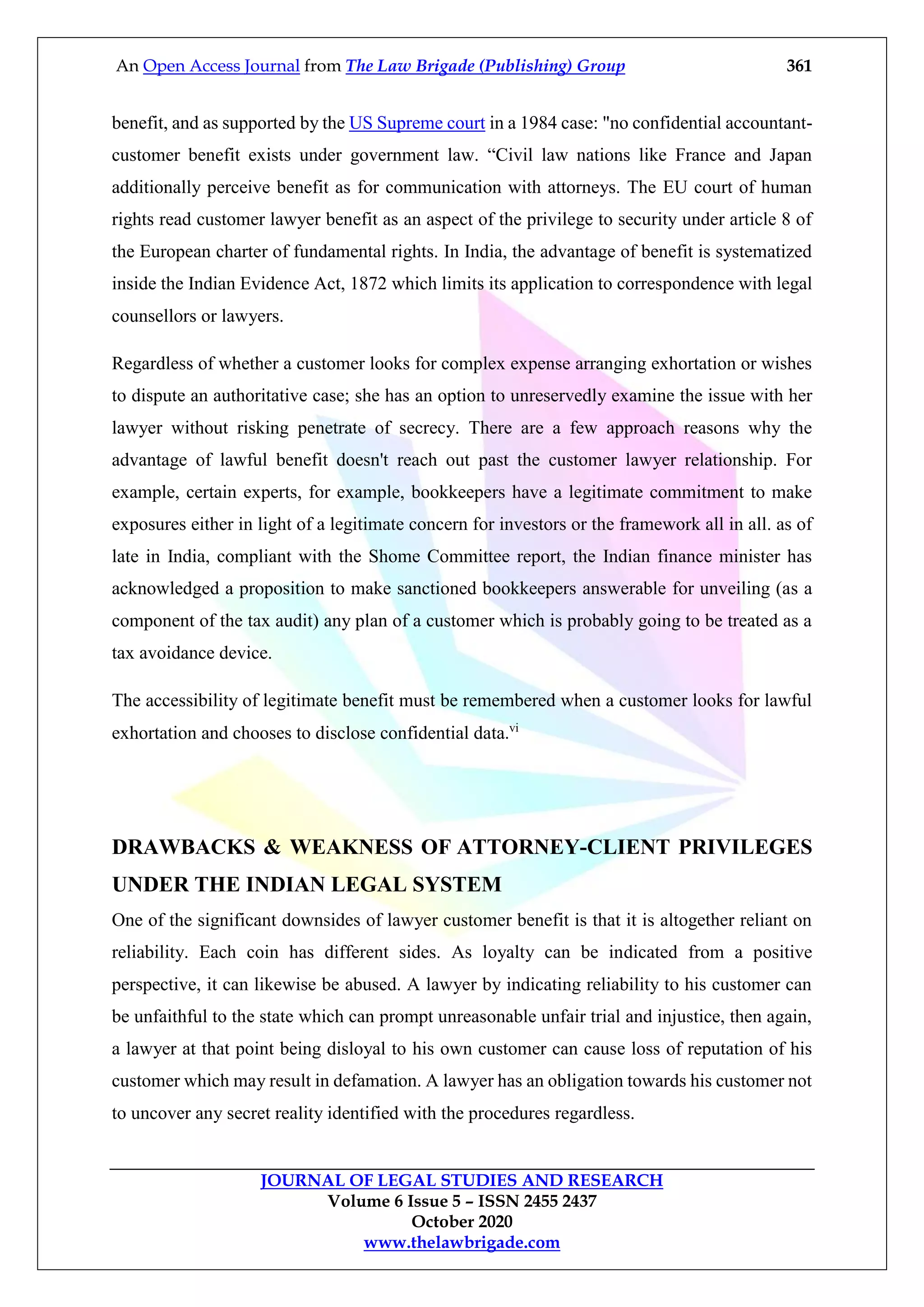 PRIVILEGE COMMUNICATION BETWEEN ADVOCATE AND CLIENT | PDF